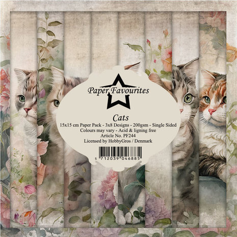 Paper Favourites - Paperpad 15x15cm - Cats | HobbyVision