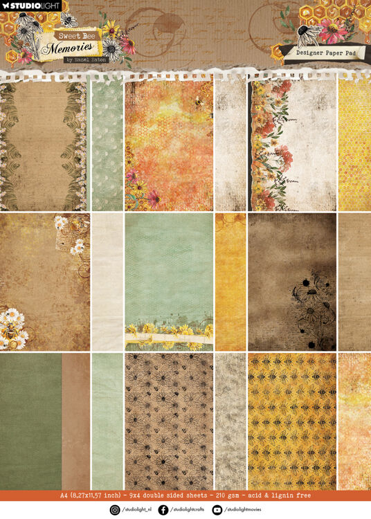 Studio Light - Sweet Bee Memories - Design Paper Pad - Background ...